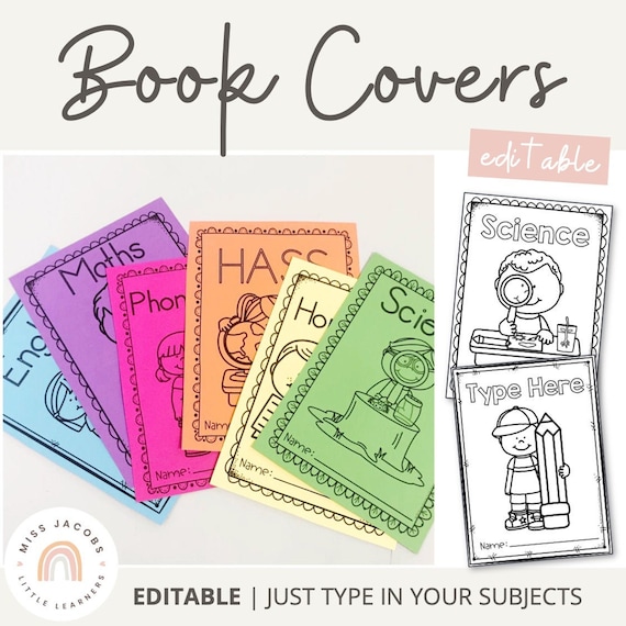 Book Covers Editable | Etsy