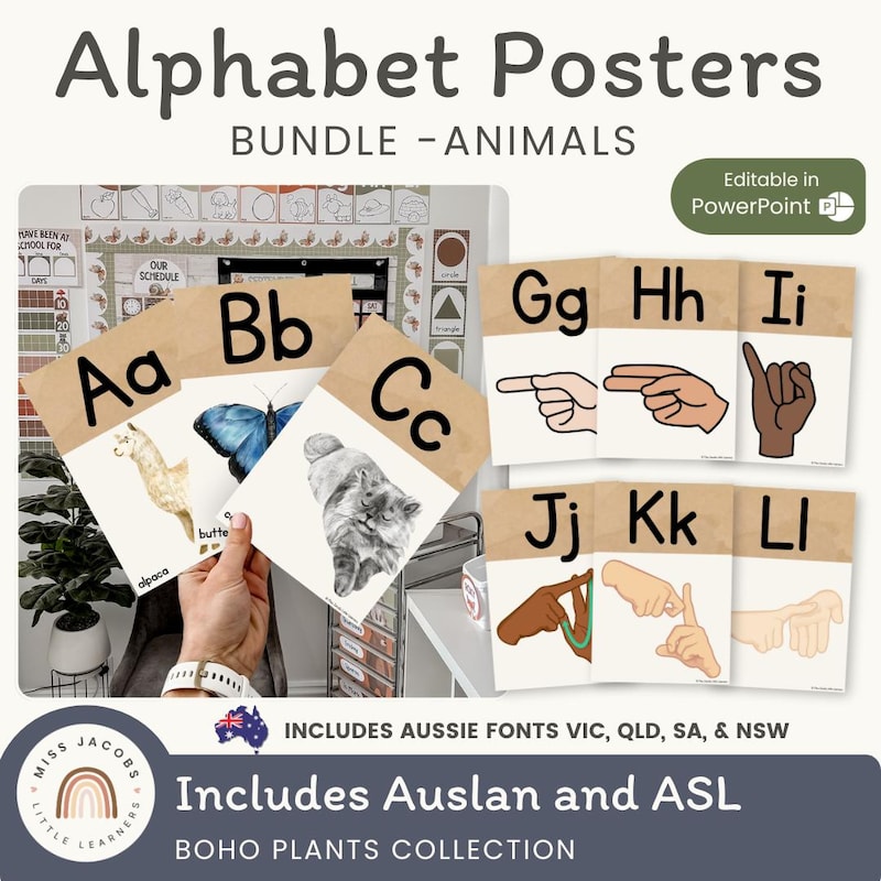 Animal Alphabet Poster - Etsy