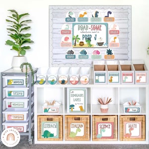 Cute Dinosaur Classroom Labels Bundle | Editable Student Name Tags ...