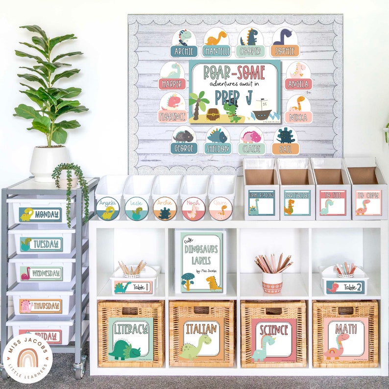 Cute Dinosaur Classroom Labels Bundle | Editable Student Name Tags ...