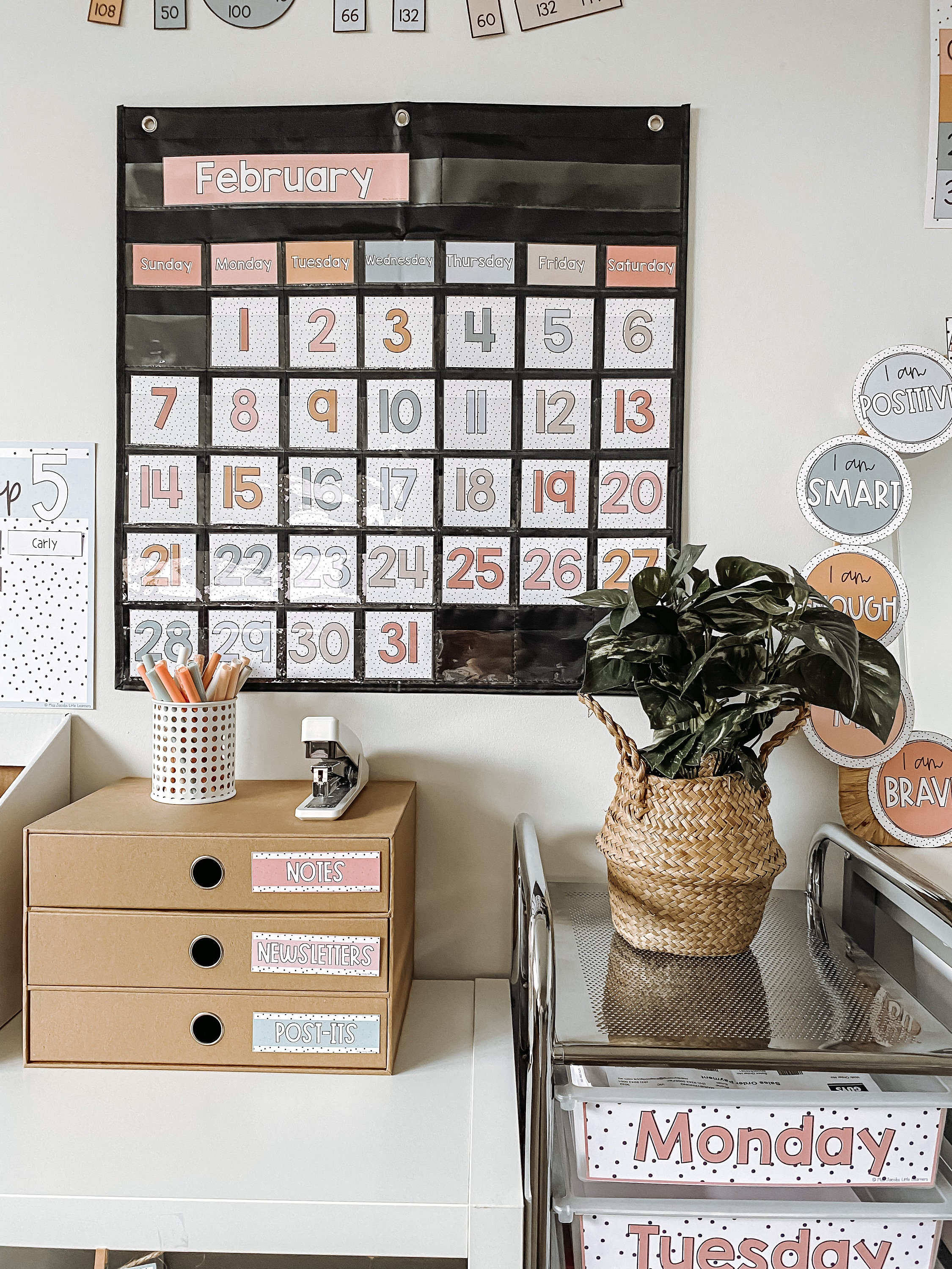 Classroom Calendar and Weather Display SPOTTY BOHO Classroom - Etsy