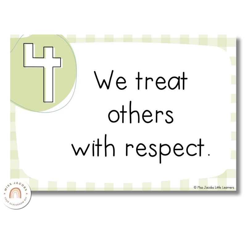 Classroom Rules Posters for Classroom Management | Daisy Gingham Pastel ...