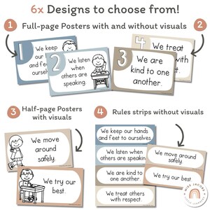Classroom Rules Posters for Classroom Management | Modern Ocean Decor ...