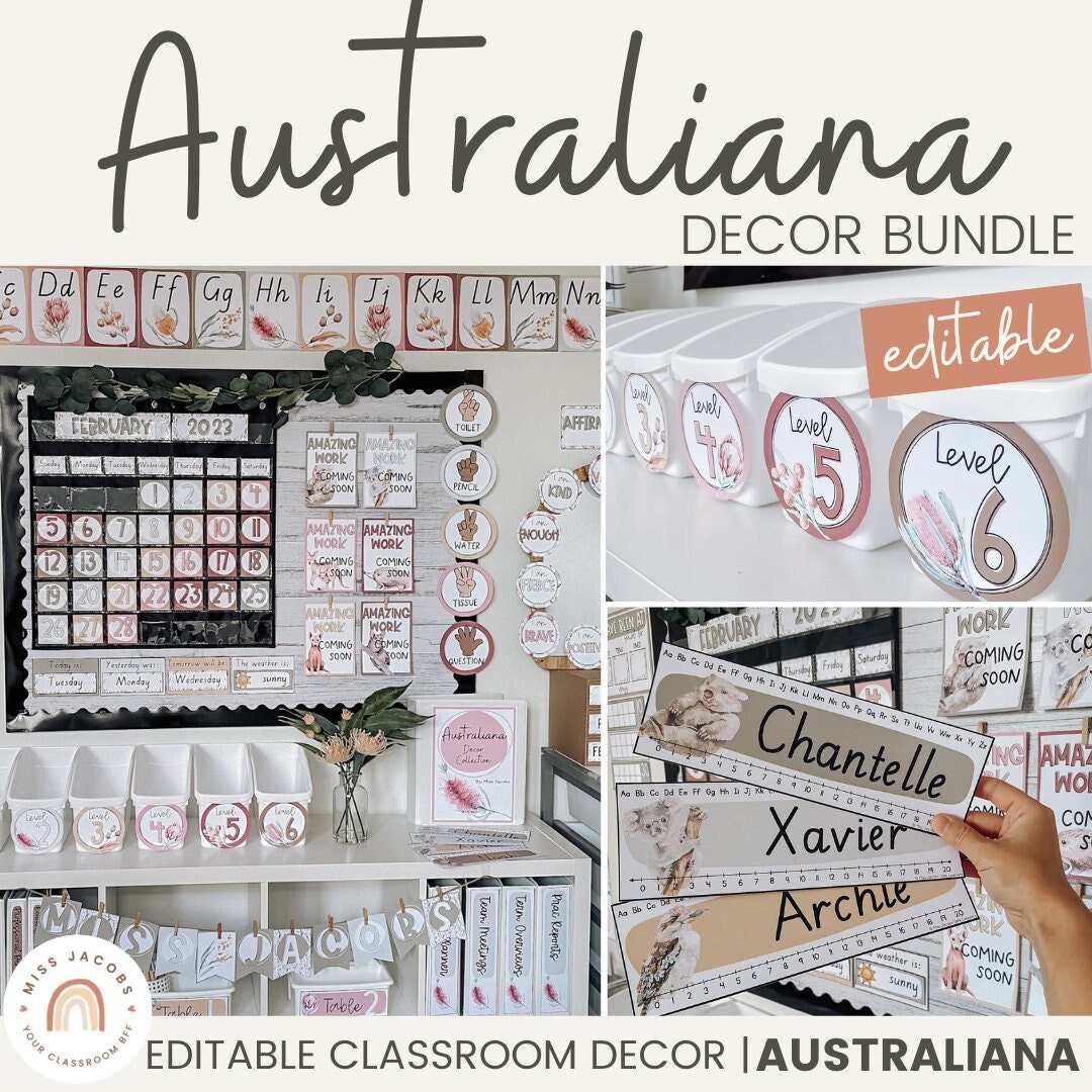 AUSTRALIANA Classroom Decor Bundle Australian Animals and - Etsy
