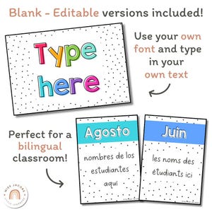 Birthday Display Printable, Spotty Bright Birthday Chart Classroom Wall ...