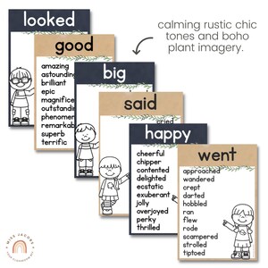 English Posters Bundle BOHO PLANTS Rustic Classroom Decor - Etsy