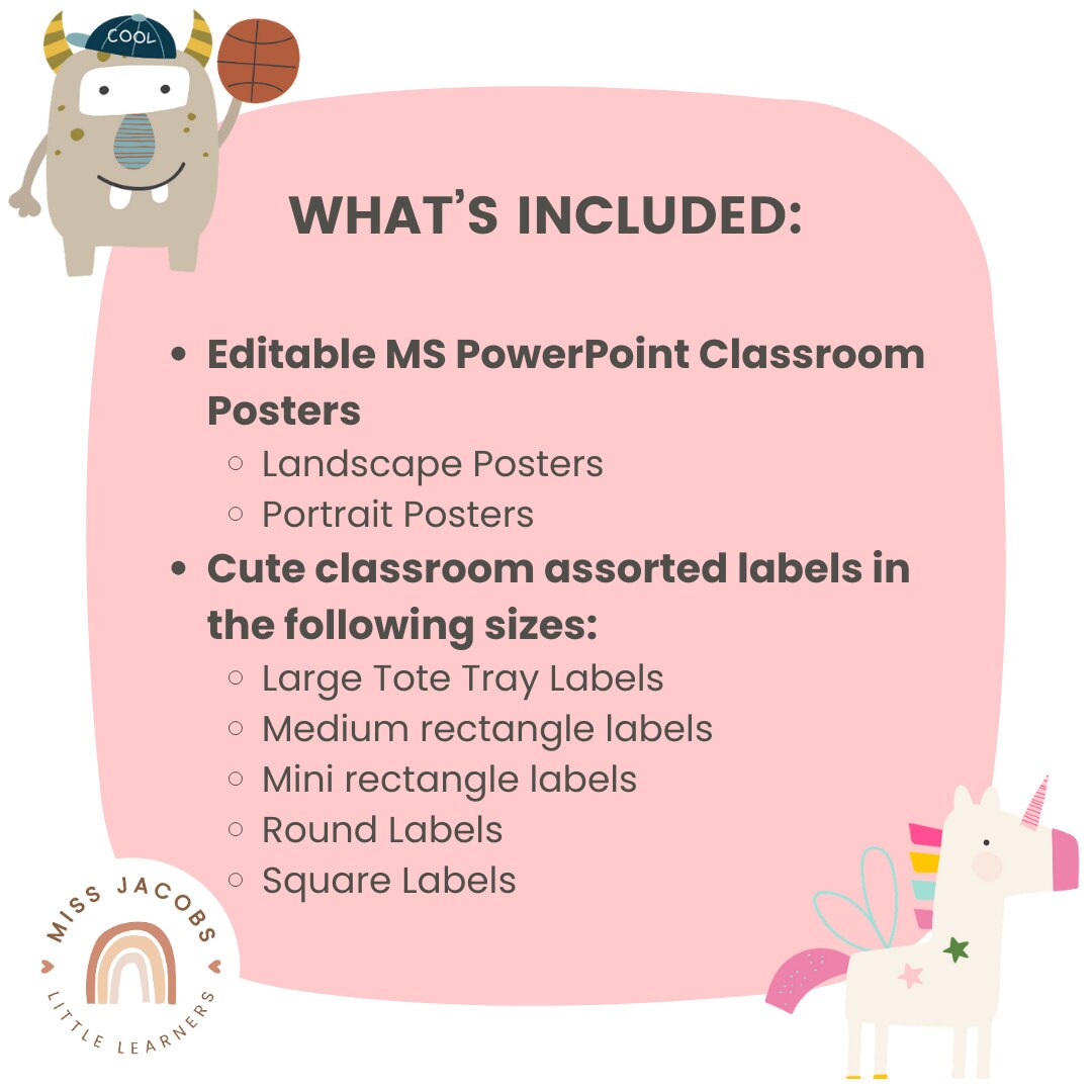 Cute Classroom Labels Bundle Assorted Characters | Editable Student ...