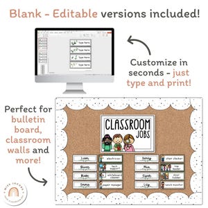 Classroom Job Chart Printable, Editable Nature-themed Job Card Display ...