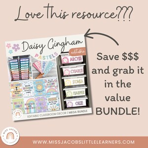 Classroom Rules Posters for Classroom Management Daisy Gingham Pastel ...