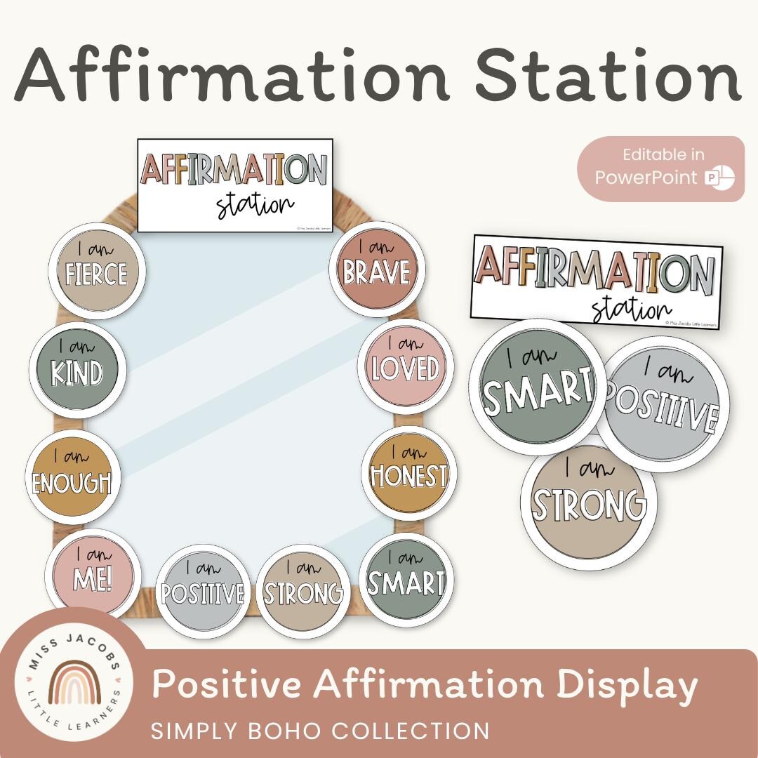 Affirmation Station | SIMPLE BOHO | Positive Affirmations Mirror ...