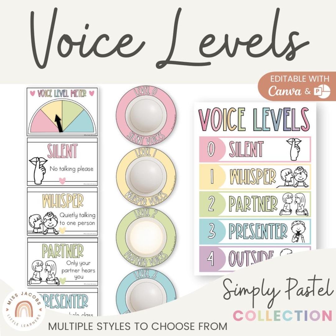 Voice Level Display | PASTELS Classroom Decor - Etsy