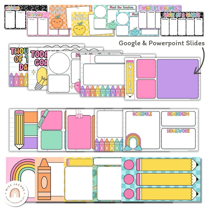 Cutesy Classroom Slides Templates Composition Book, Google Slides and ...