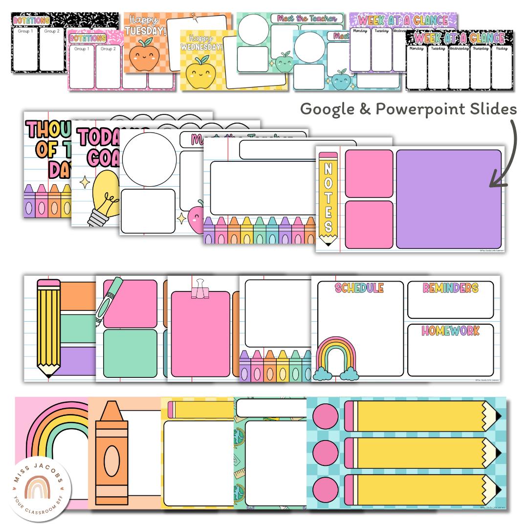 Cutesy Classroom Slides Templates Composition Book, Google Slides and ...