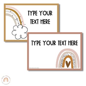 BOHO RAINBOW Editable Classroom Posters | Neutral Rainbow Classroom ...