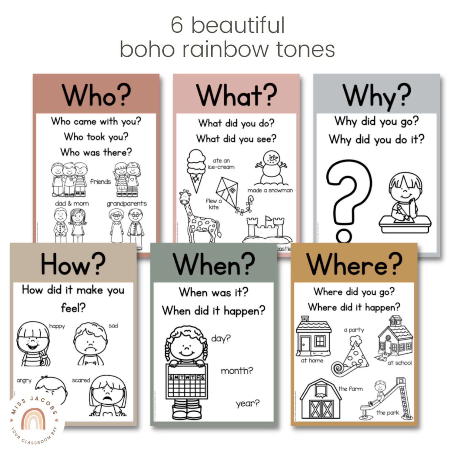 NEUTRAL Recount Posters | Boho Color Palette | Neutral Classroom Decor ...