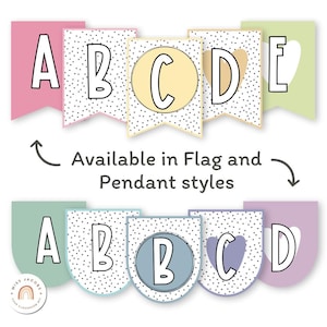Bulletin Board Bunting | SPOTTY PASTELS Classroom Decor | Editable - Etsy