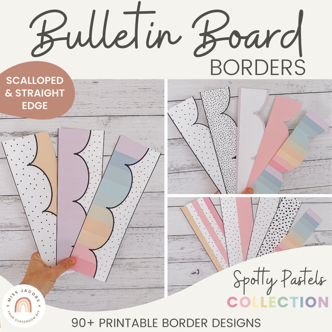 Bulletin Board Borders | Spotty Pastels Classroom Decor | Printable ...
