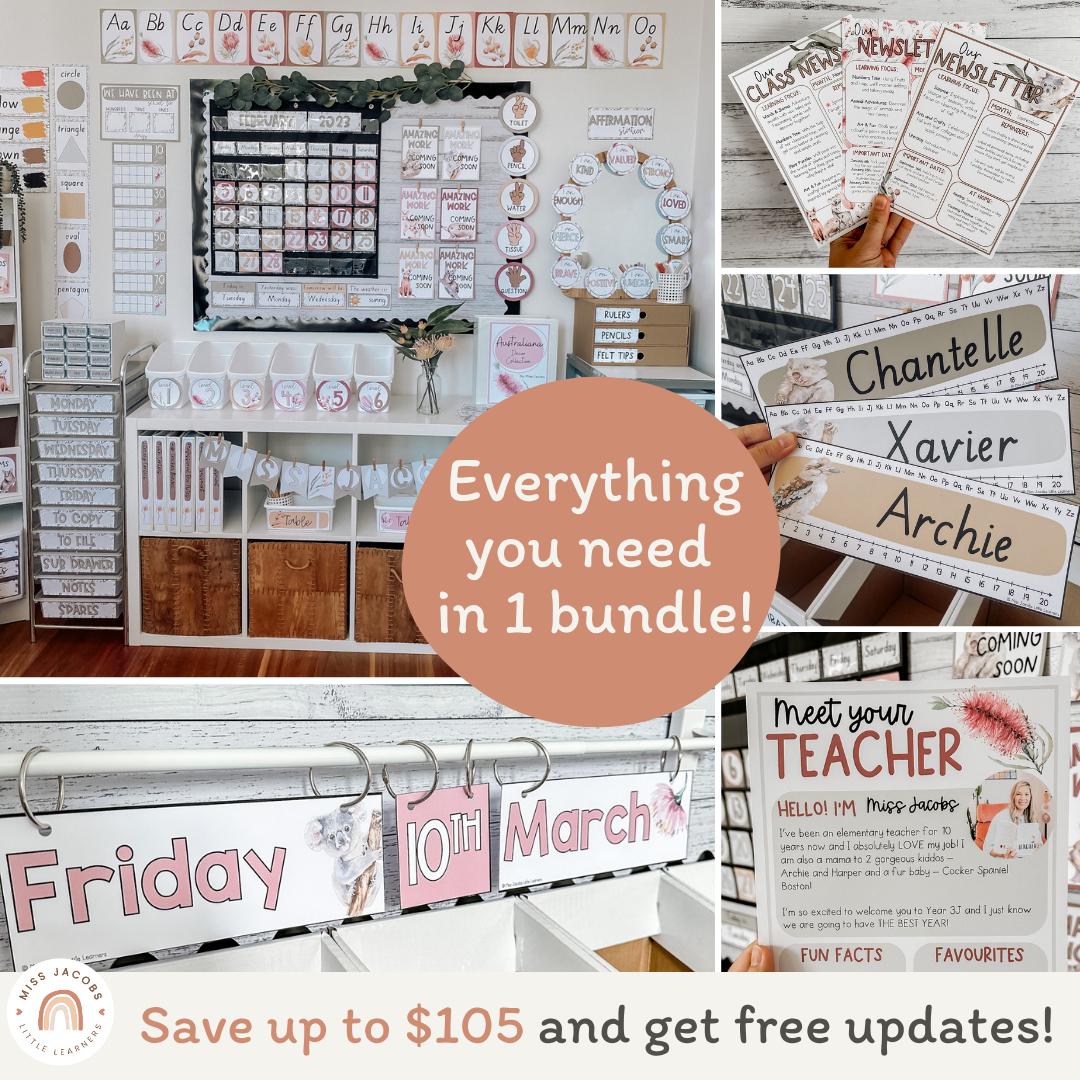 AUSTRALIANA Classroom Decor Bundle | Australian Animals and Native ...