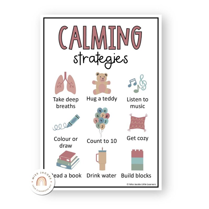 Calm Down Corner Kit Cute Sea Life, Ocean Theme SEL Posters, Printable ...