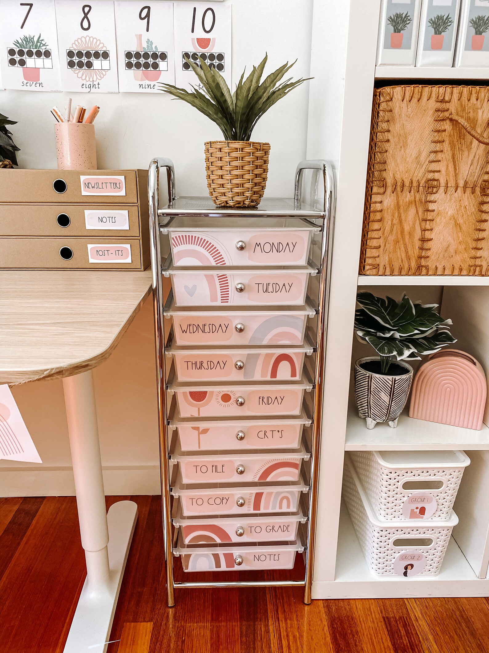 EARTHY RAINBOW 10 Drawer Cart Labels | Editable | Desert Neutral ...