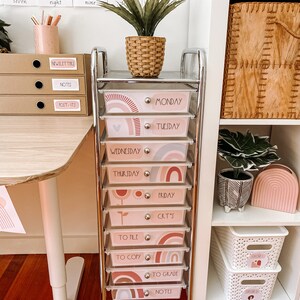 EARTHY RAINBOW 10 Drawer Cart Labels | Editable | Desert Neutral ...