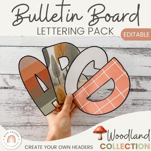 Woodland Bulletin Board Letters, Nature Theme Custom Back to School Kit ...