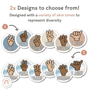 Hand Signals | Modern Ocean Classroom Decor | Editable - Etsy