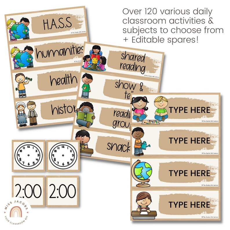 Modern Boho Plants Visual Timetable Rustic Neutral Classroom - Etsy