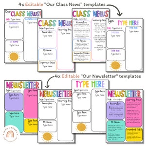 Classroom Newsletter Templates | Editable | Simple Brights Classroom ...