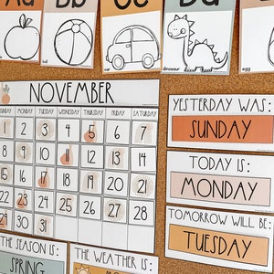 BOHO VIBES Classroom Calendar Editable Desert Neutrals Classroom Decor ...