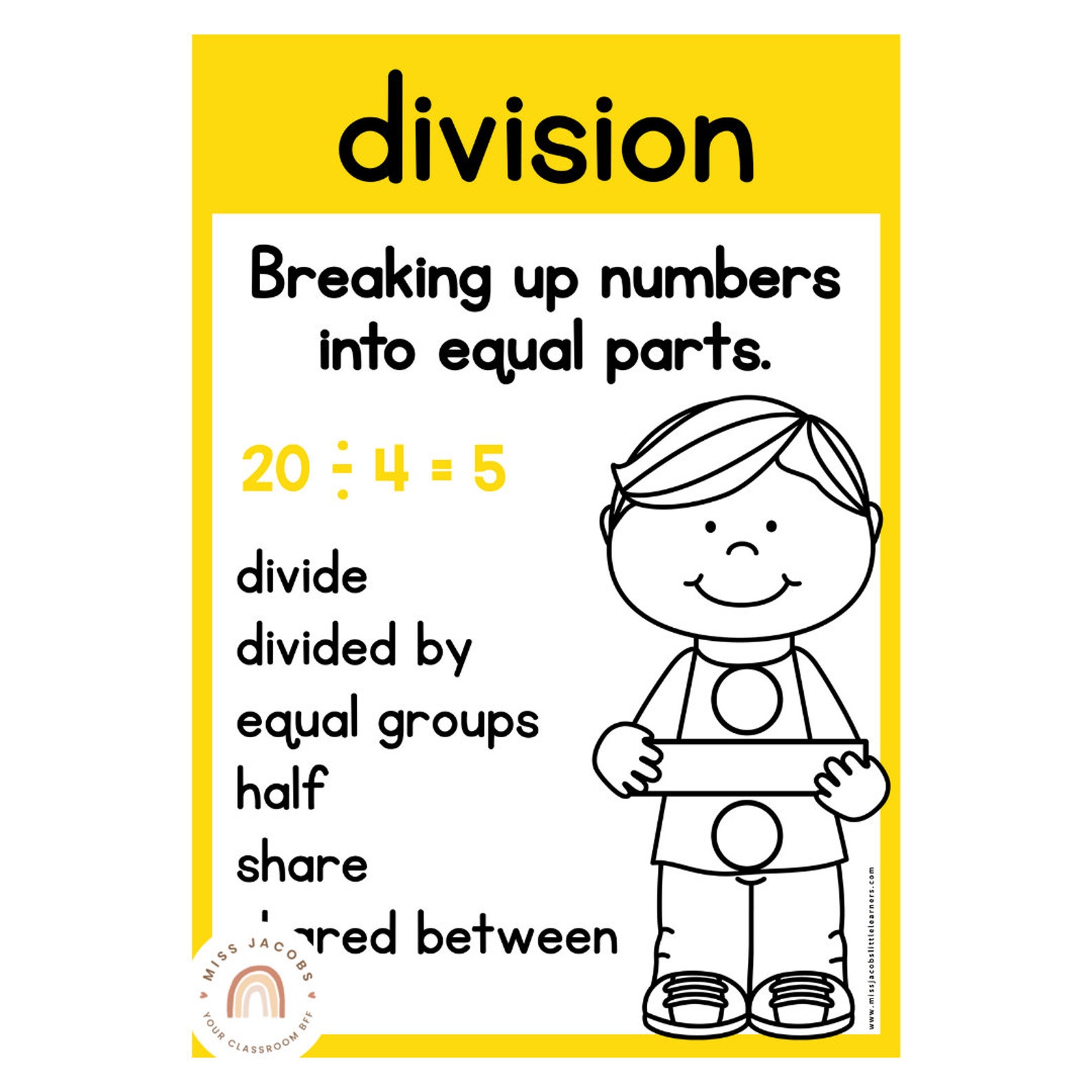 Math Operations Posters RAINBOW BRIGHTS Classroom Decor - Etsy