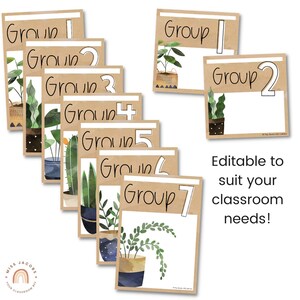 Reading Group Organizers & Labels | Modern Boho Plants Rustic Decor ...