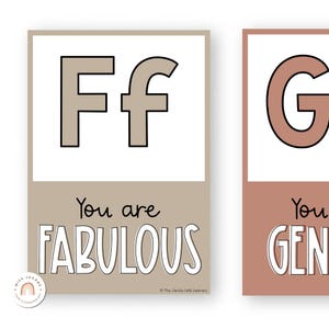 Boho Affirmation Alphabet Posters, Printable Positive Alphabet Wall ...