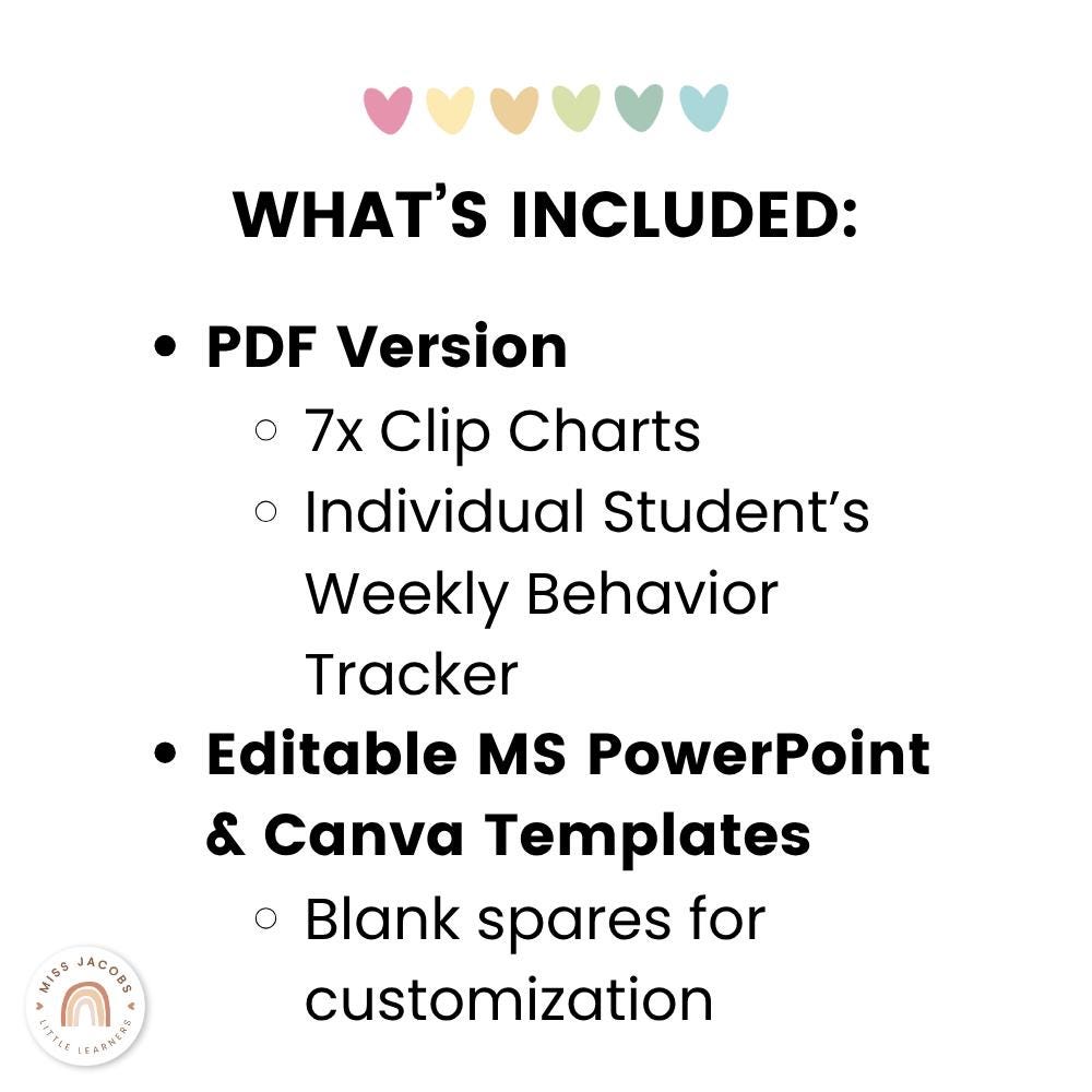 Spotty Pastel Behavior Clip Chart, Editable Behavior Tracker ...