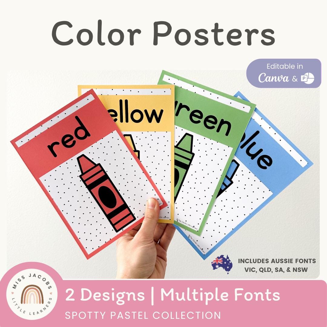 Spotty Color Posters | B&W Spotted Classroom Decor | Editable - Etsy