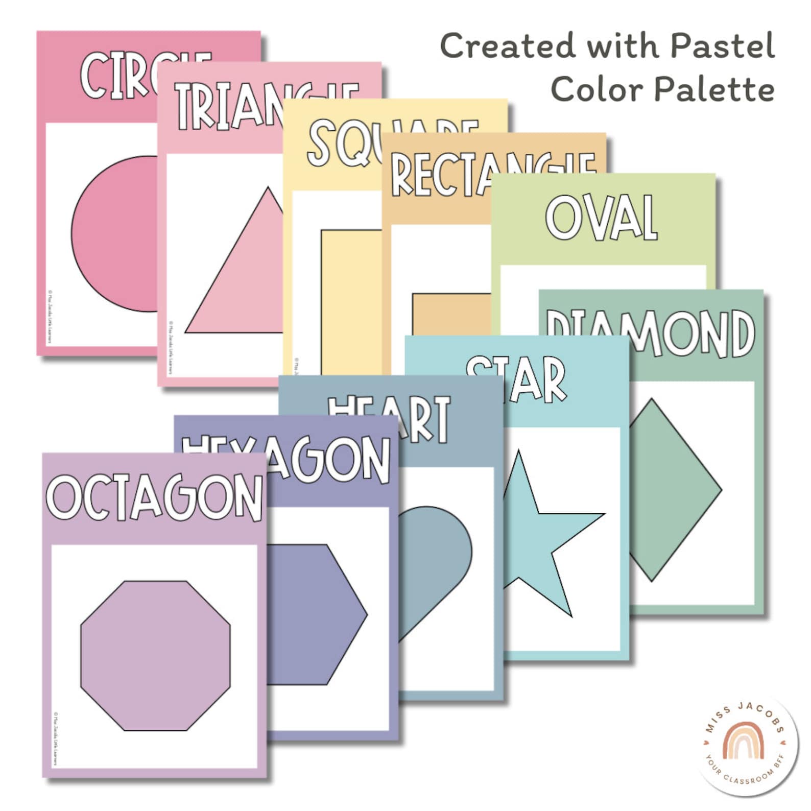 Shape Posters | Modern Simple Pastels | Calm Classroom Decor | Editable ...
