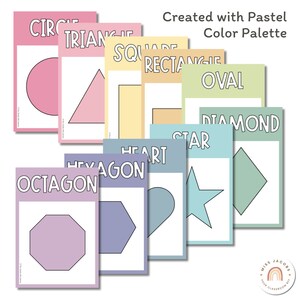 Shape Posters | Modern Simple Pastels | Calm Classroom Decor | Editable ...