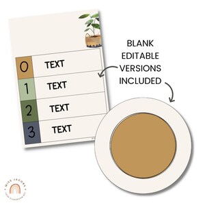 Rustic Boho Plants Voice Noise Level Display EDITABLE - Etsy