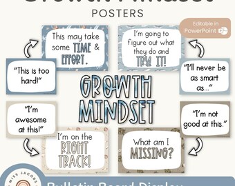 Modern Ocean Growth Mindset Display | Ocean Animals Classroom Decor ...