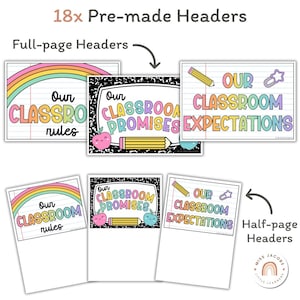 Cutesy Classroom Rules and Expectations Posters, Editable Rules for ...
