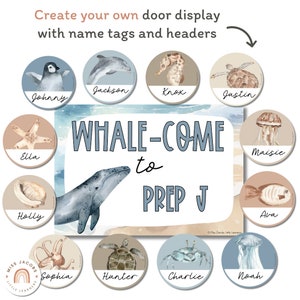 Classroom Door Display | Modern Ocean Class Decor | Editable - Etsy