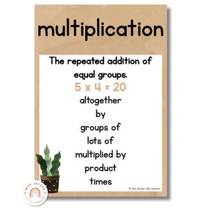 BOHO PLANTS Math Posters Bundle | Rustic Classroom Decor - Etsy