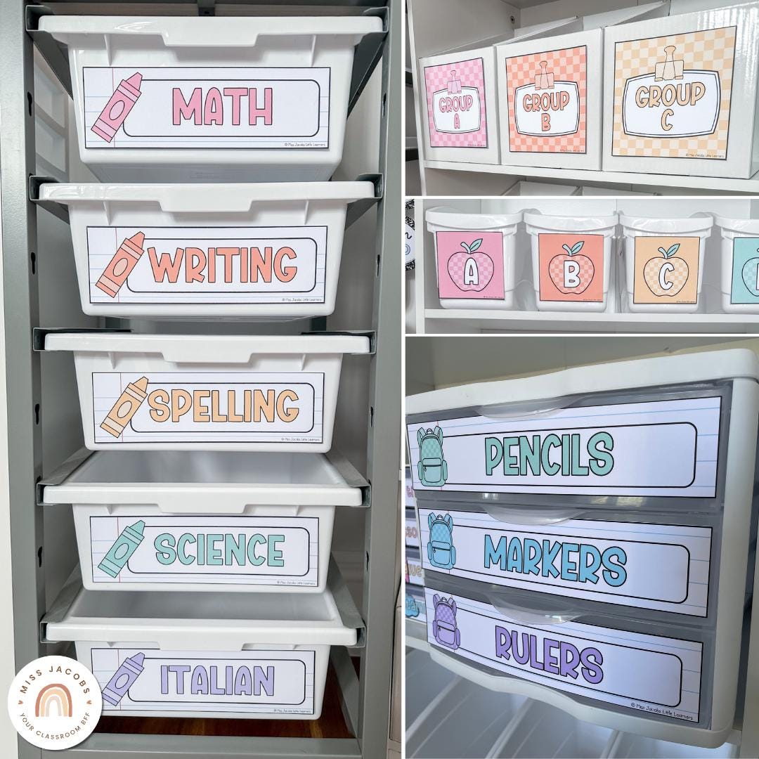 Cutesy Classroom Labels, Editable Student Names and Supplies, Bilingual ...