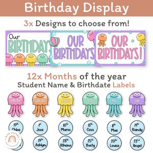 Ocean Jellyfish Classroom Decor Bundle, Calm Theme Pastel Teacher ...