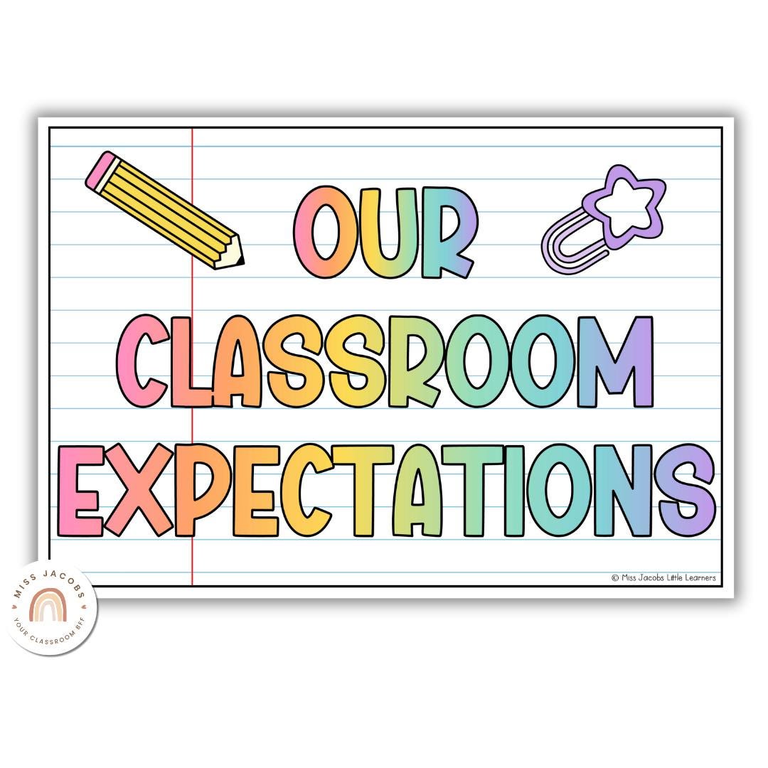 Cutesy Classroom Rules and Expectations Posters, Editable Rules for ...