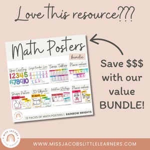 Classroom Number Line Display With Negatives | RAINBOW BRIGHTS - Etsy