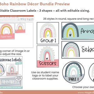 MODERN RAINBOW Classroom Decor Bundle Editable Calm Colors - Etsy