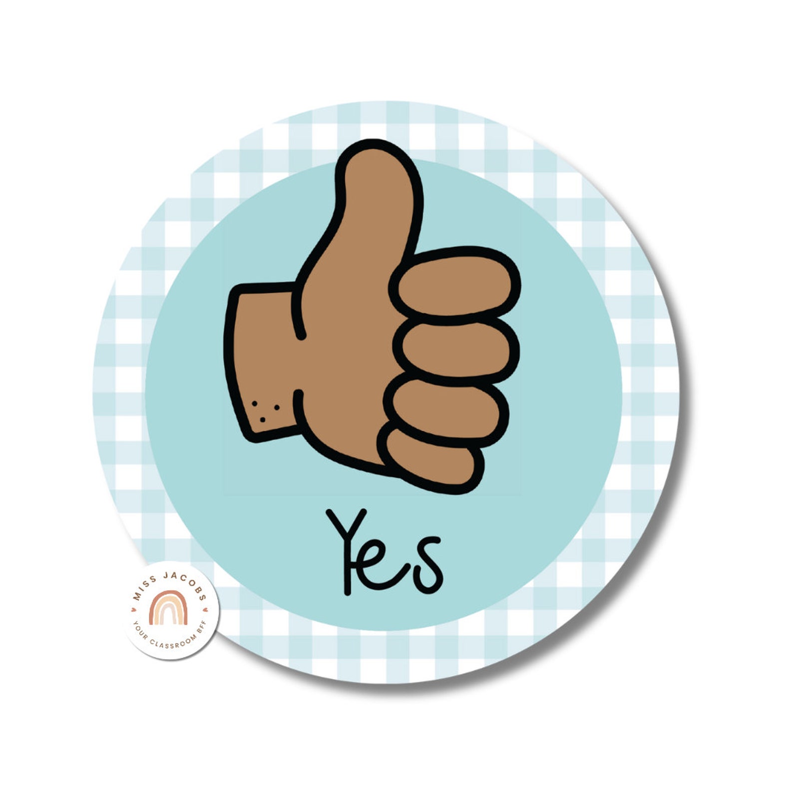 Hand Signals | Daisy Gingham Pastels Classroom Decor | Editable - Etsy