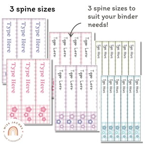 Binder Covers and Spines Daisy Gingham Pastels Classroom Decor Editable ...