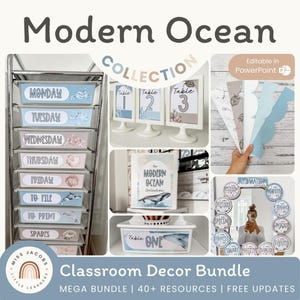 Modern Ocean Classroom Decor Bundle - Etsy